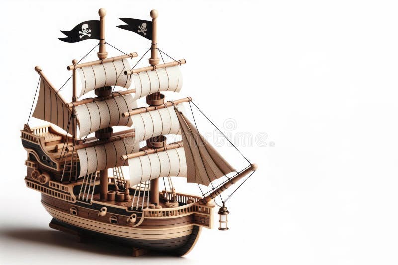 Model Wooden Pirate Ship Space Text Stock Photos - Free & Royalty-Free ...