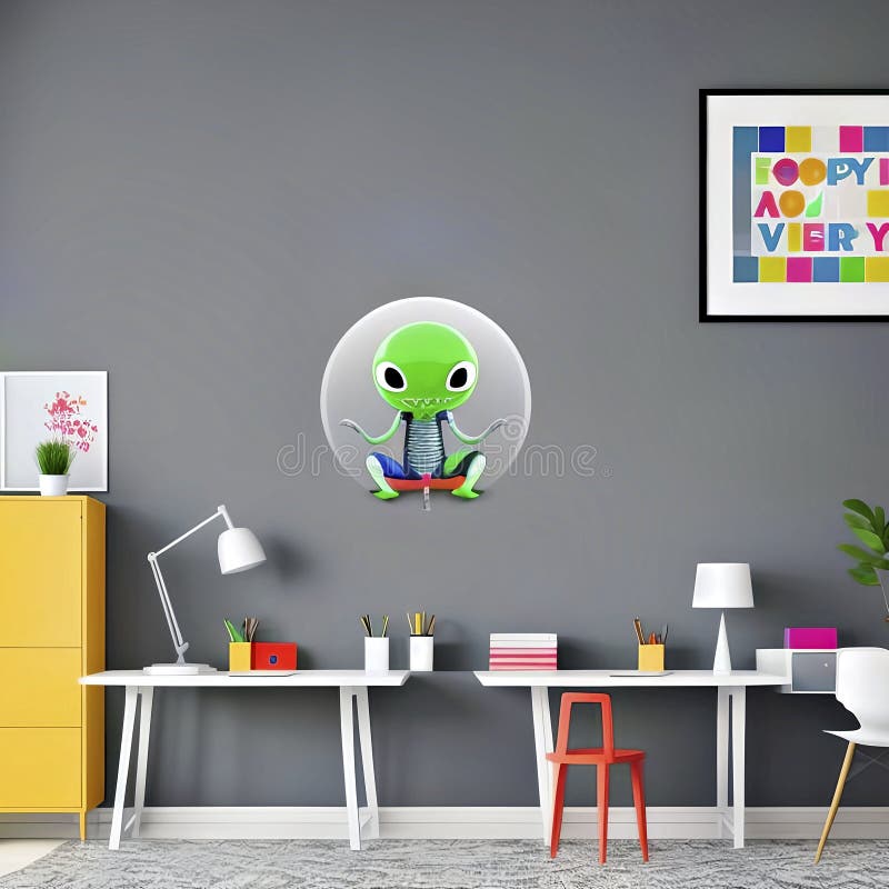 Model of a Work Desk with a Pure Style Stock Illustration ...