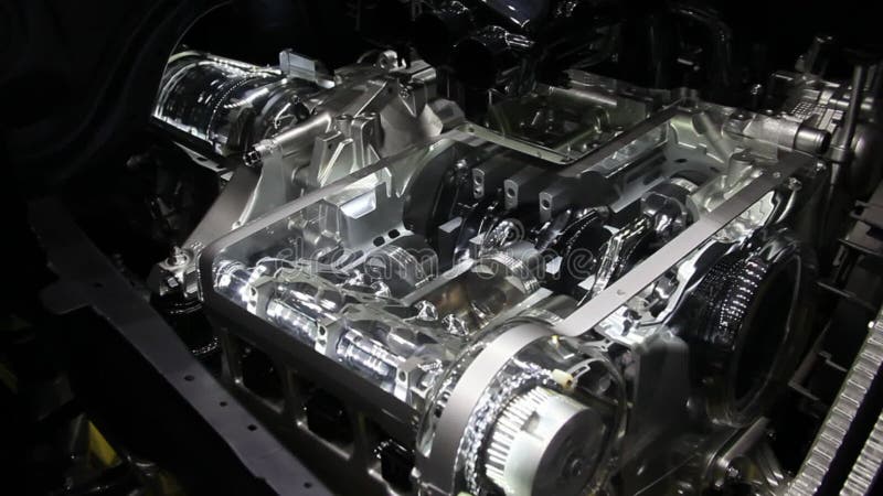Model of the Working Car Engine Stock Video - Video of plug, crank ...
