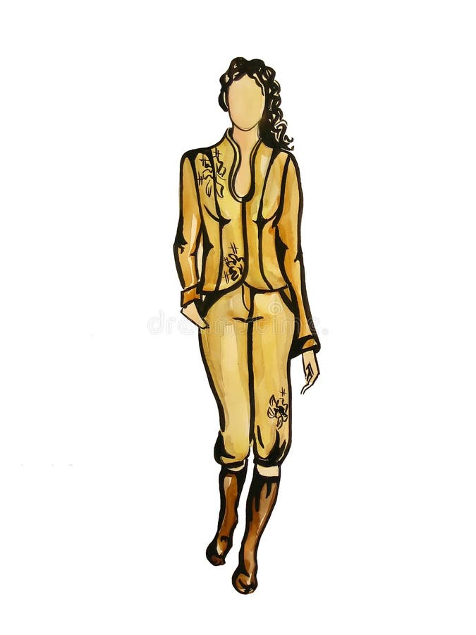 Model in yellow suit stock illustration. Illustration of body - 2868598