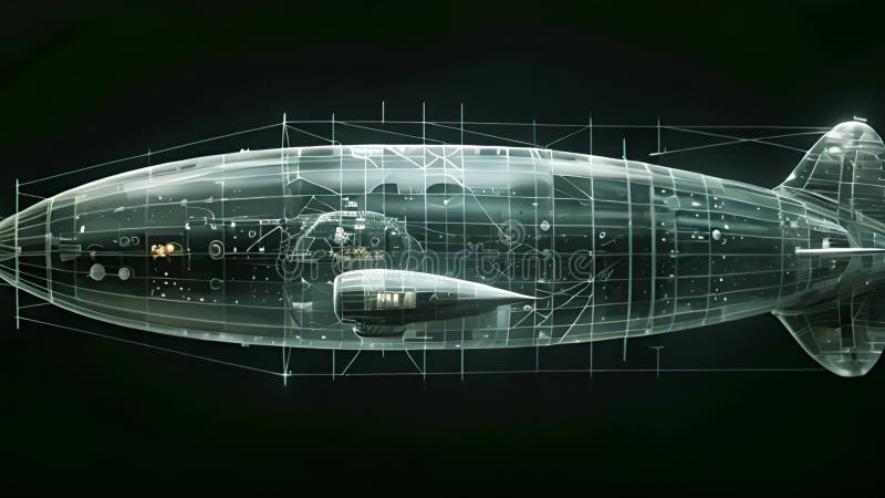 Model of a Zeppelin Flying in the Air Against a Black Backdrop. Stock ...