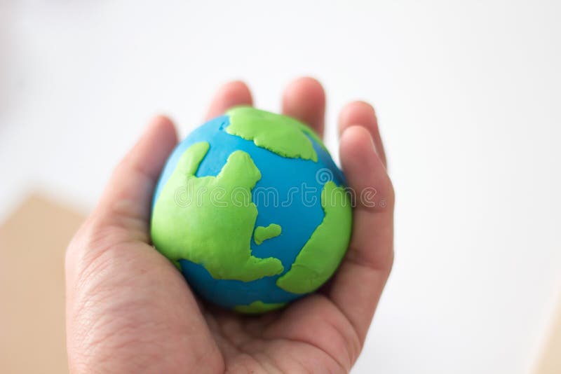 Modeling Clay Globe in Hand. Stock Image - Image of earth, environment ...