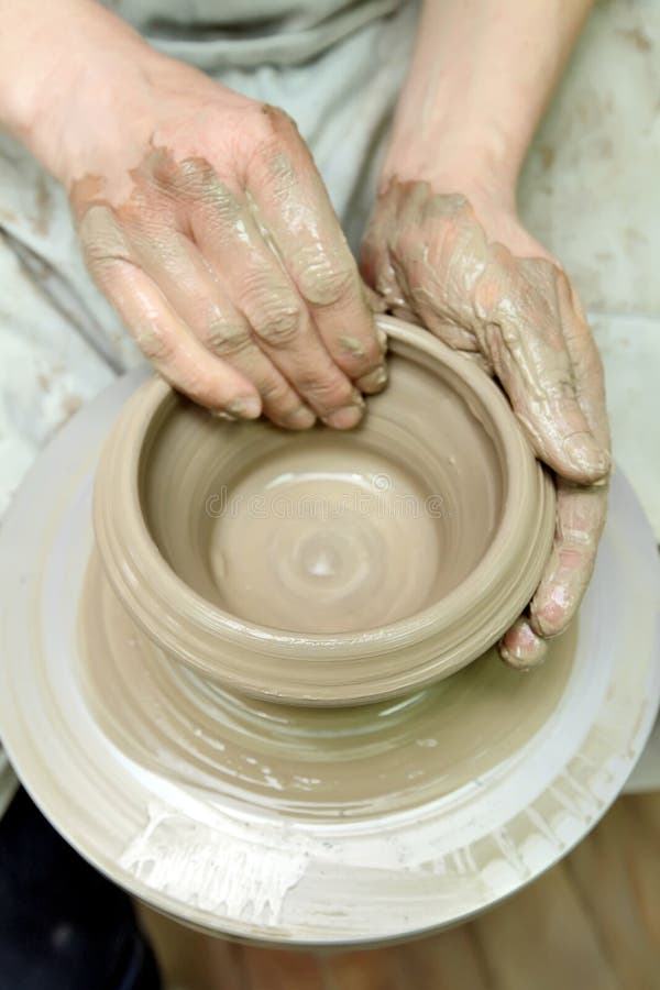 Modeling Clay. Handmade Pot. Painted Glassware Stock Image - Image of ...