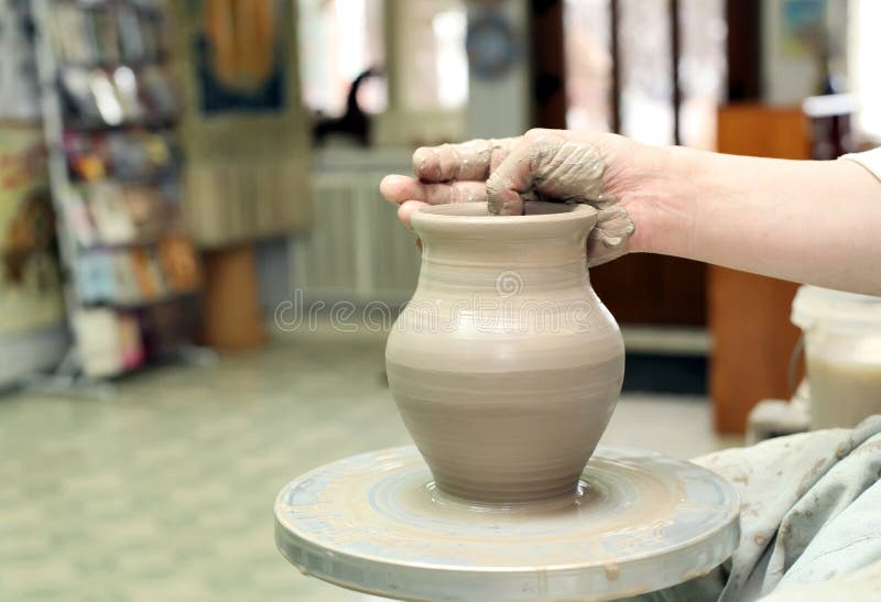 Modeling Clay. Handmade Pot. Painted Glassware Stock Photo - Image of ...