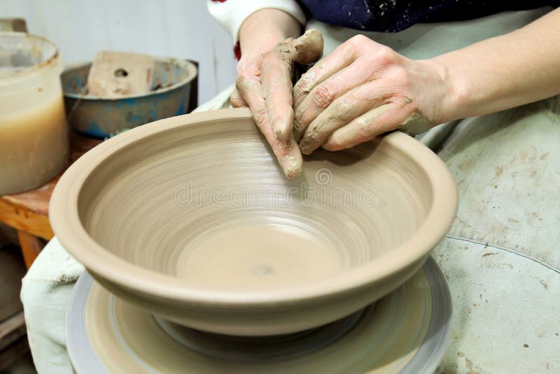 Modeling Clay. Handmade Pot. Painted Glassware Stock Photo - Image of ...