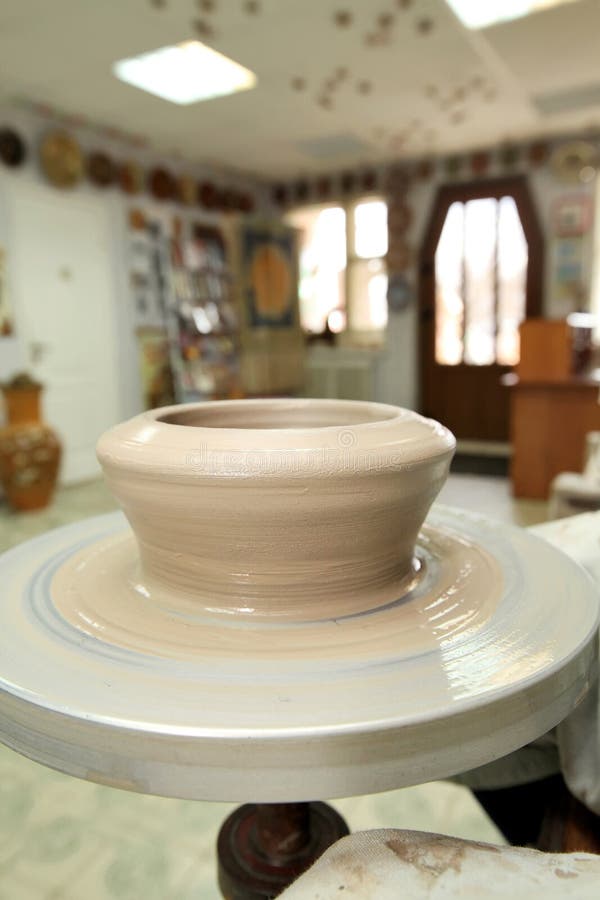 Modeling Clay. Handmade Pot. Painted Glassware Stock Image - Image of ...
