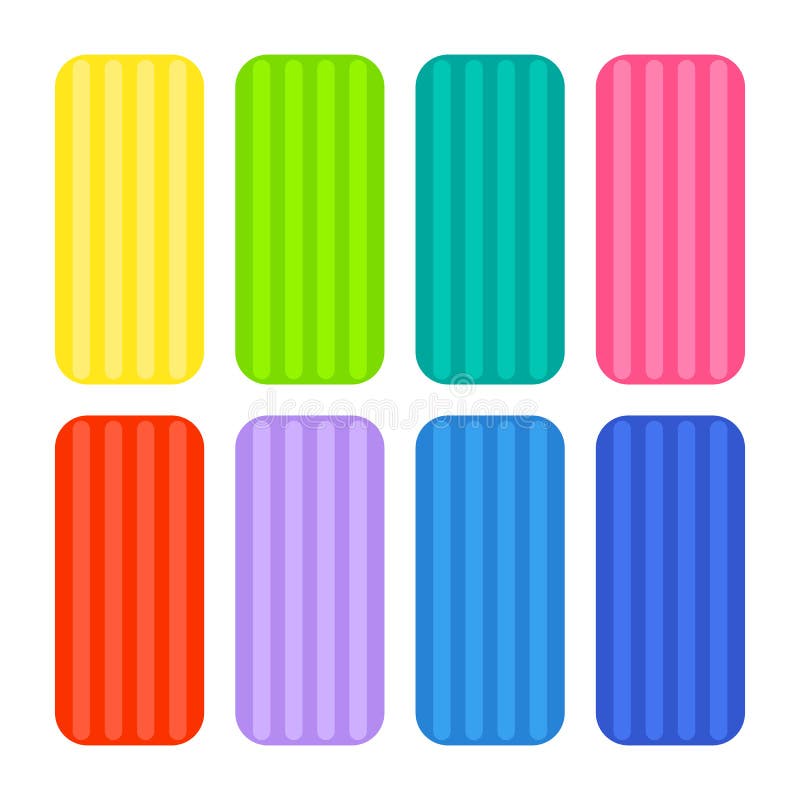 Modeling Clay Icons Isolated Illustration on White Stock Vector ...