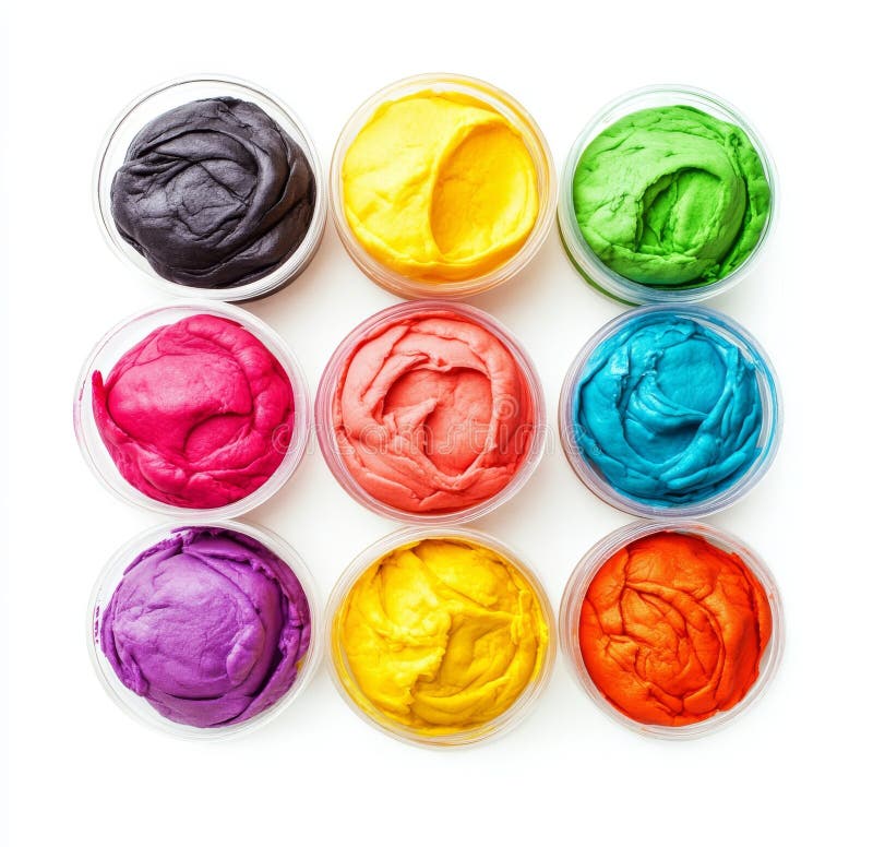 Modeling Clays in Diverse Colors are Placed in Plastic Jars and ...