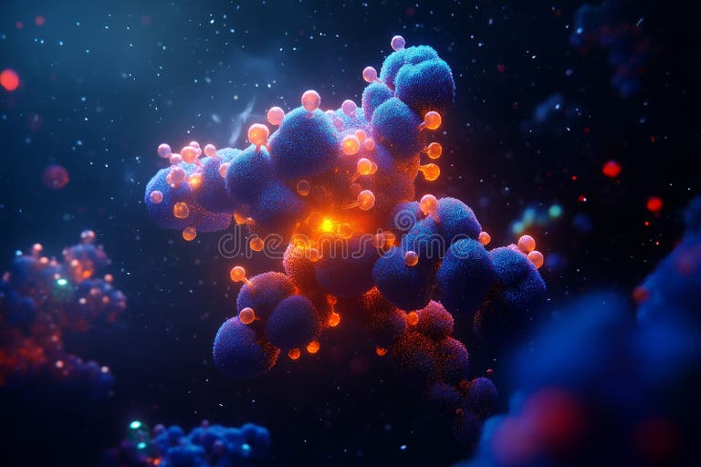 Modeling a Complex Protein Structure Showcasing Molecular Interactions ...