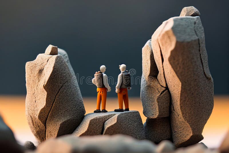 Modeling Concept. Tiny Characters Model Miniature. Cartoon People ...