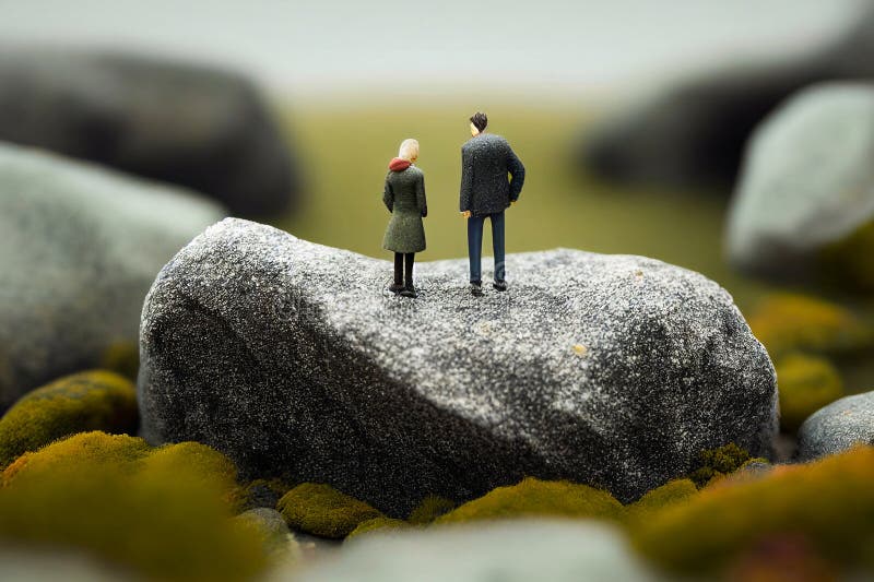 Modeling Concept. Tiny Characters Model Miniature. Cartoon People ...