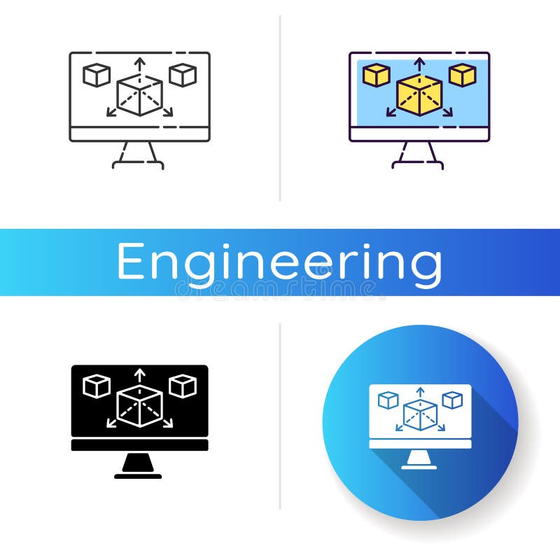 Modeling icon stock vector. Illustration of blue, flat - 185963333