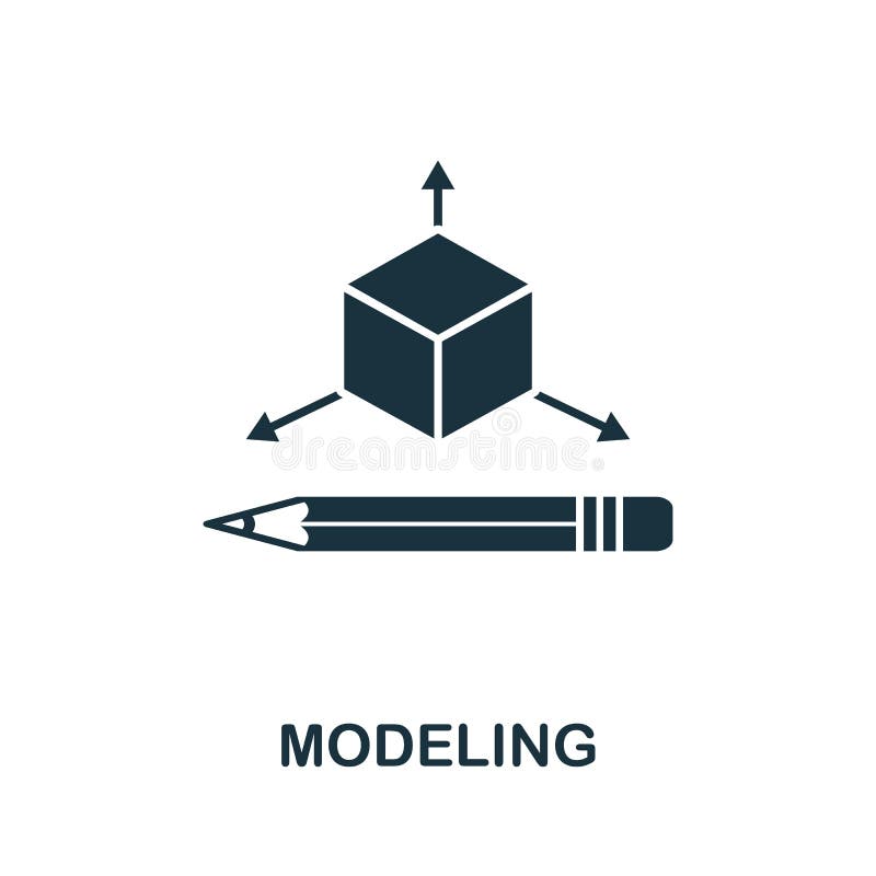 Modeling black glyph icon stock vector. Illustration of filled - 186999993