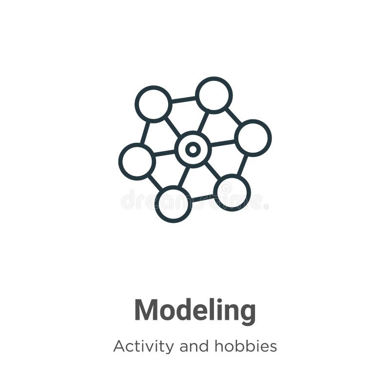 Modeling Outline Vector Icon. Thin Line Black Modeling Icon, Flat ...