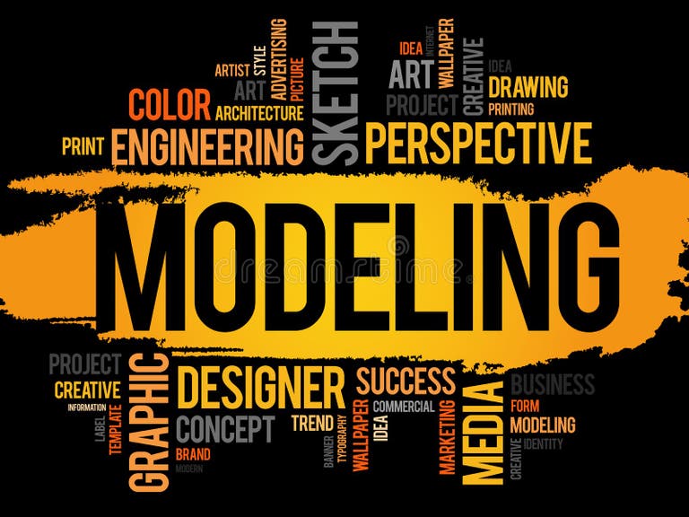 MODELING word cloud stock illustration. Illustration of famous - 200187869