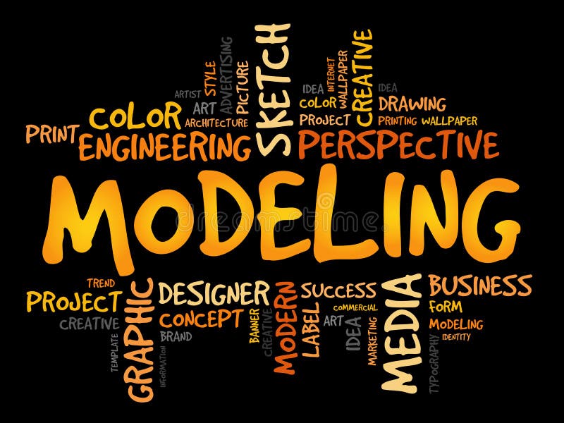 MODELING word cloud stock illustration. Illustration of designer ...