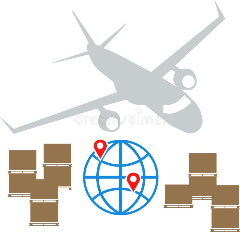 MoDelivery of Bulky Parcels by Air. Vector Illustration. Stock Vector ...
