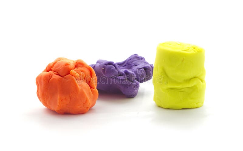 Modelling Clay Balls On White Stock Image - Image of educate, play ...