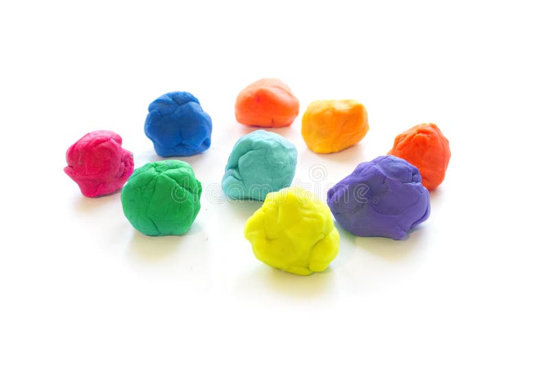 Modelling Clay Balls on White Stock Image - Image of creativity, play ...
