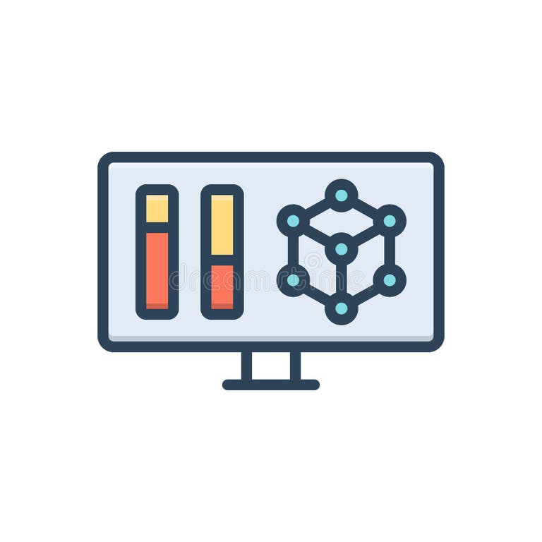 Color Illustration Icon for Modelling, Network and Data Stock Vector ...