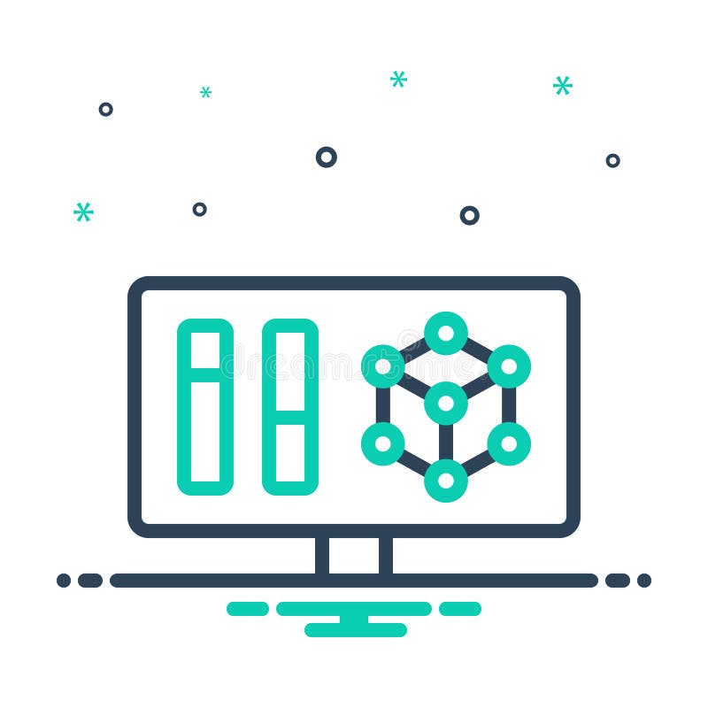 Mix Icon for Modelling, Network and Data Stock Illustration ...
