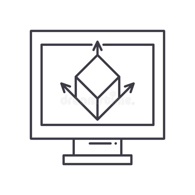 Modelling Icon, Linear Isolated Illustration, Thin Line Vector, Web ...