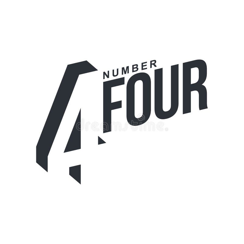 Insieme Dei Modelli in Bianco E Nero Di Logo Di Numero Quattro ...