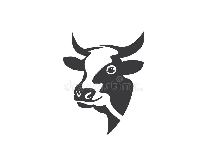 Modello Capo Di Vettore Di Logo Della Mucca Illustrazione Vettoriale ...