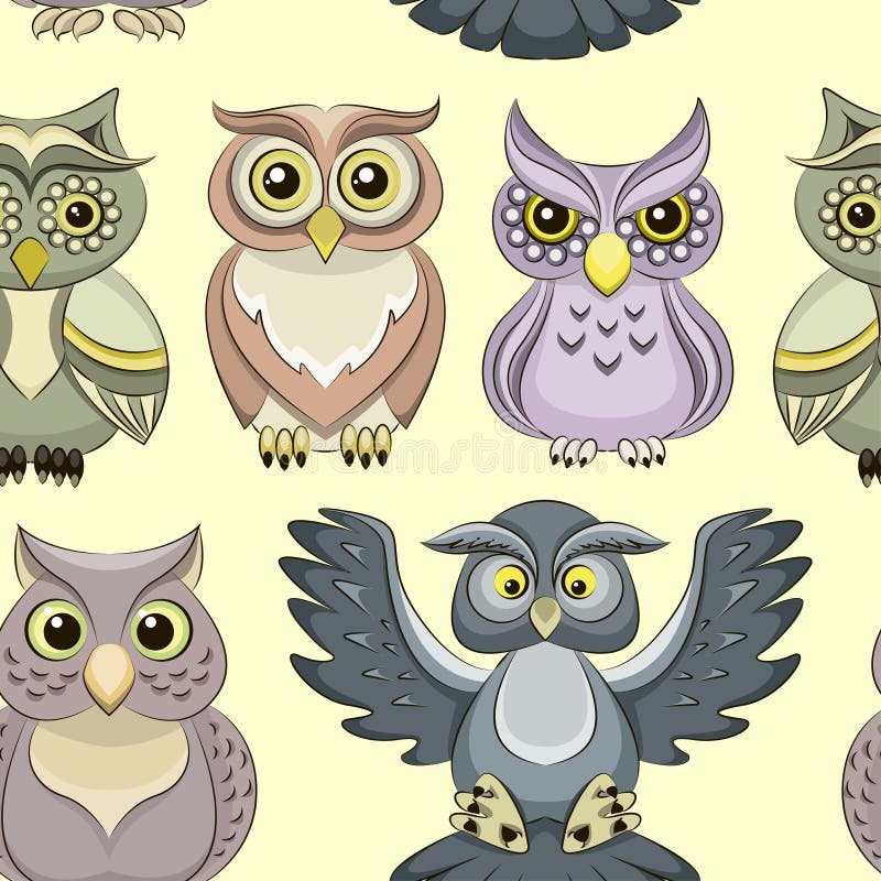 Arte Di Clip Dei Gufi Di Colore Illustrazione Vettoriale ...
