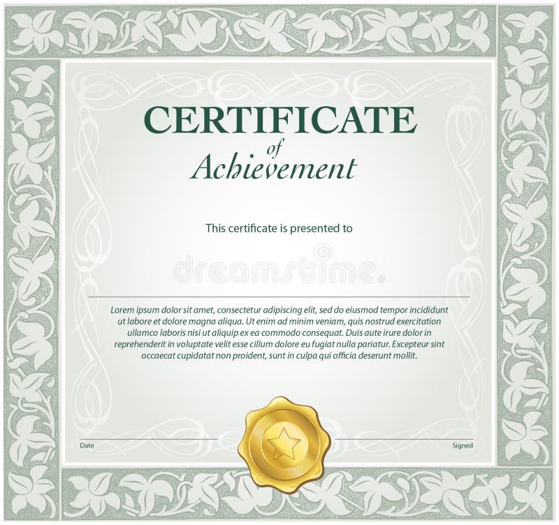 Modello del certificato illustrazione vettoriale. Illustrazione di ...