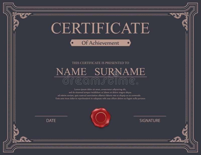 Modello Del Certificato Di Vettore Illustrazione Vettoriale ...