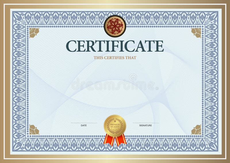 Modello Del Certificato Di Vettore Illustrazione Vettoriale ...