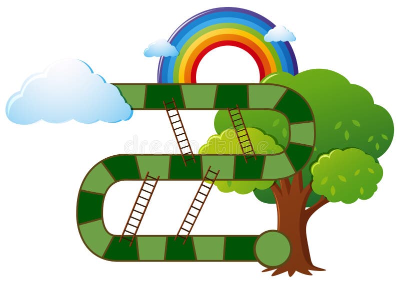 Modello Del Gioco Da Tavolo Con Le Scale Illustrazione Vettoriale ...