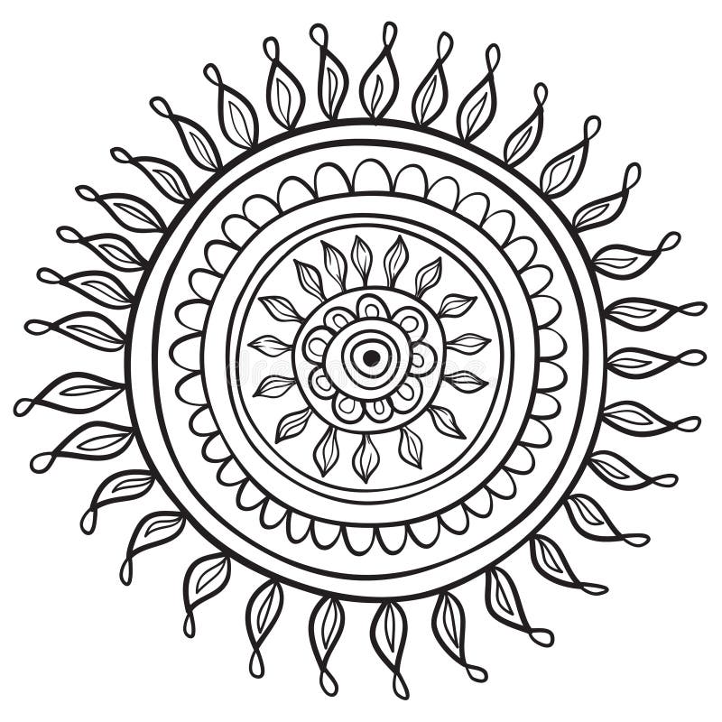 Coloritura Dei 4 Elementi Mandala Diksha Illustrazione Vettoriale ...