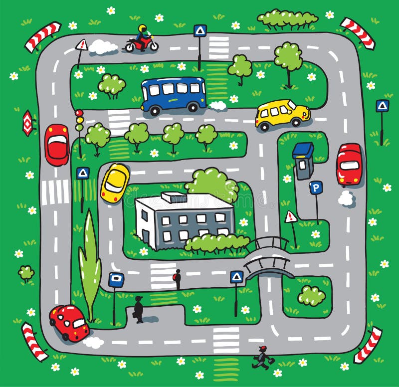 Modello della strada illustrazione vettoriale. Illustrazione di ...