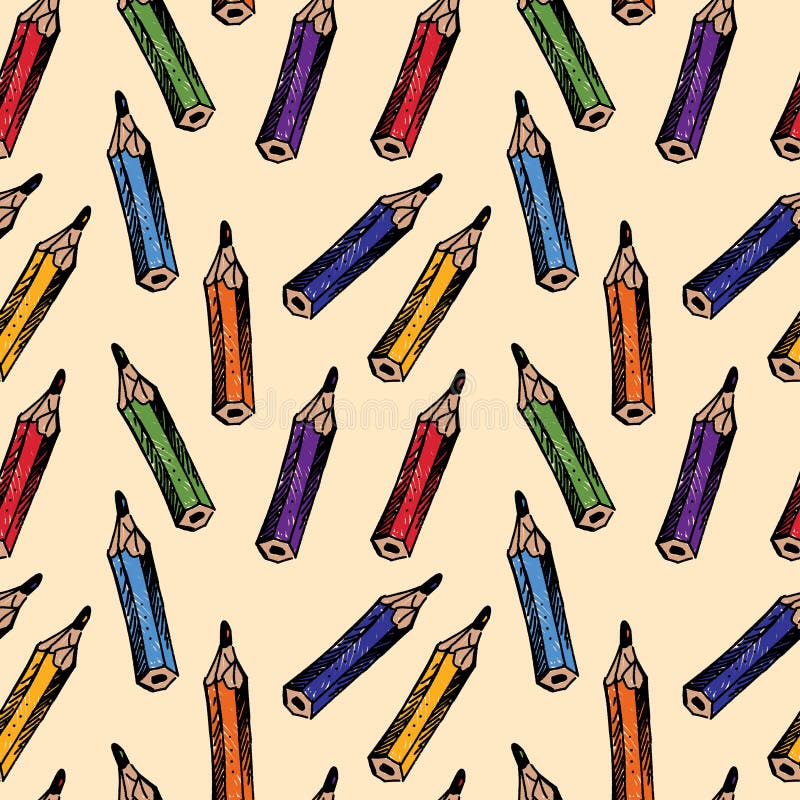 Modello delle matite illustrazione vettoriale. Illustrazione di ...