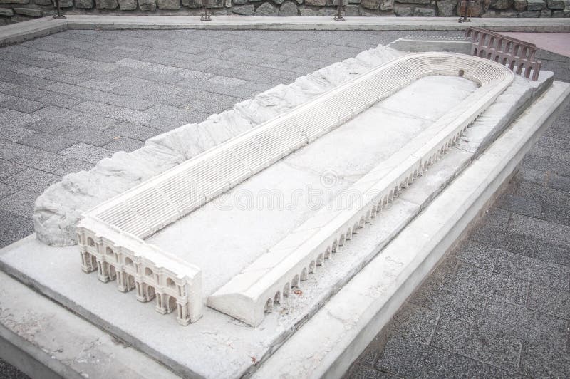 Modello Dello Stadio Romano Di Plovdiv Fotografia Stock - Immagine di ...