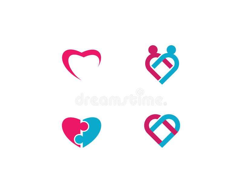 Icona Di Logo Vector Di Amore Illustrazione Vettoriale - Illustrazione ...