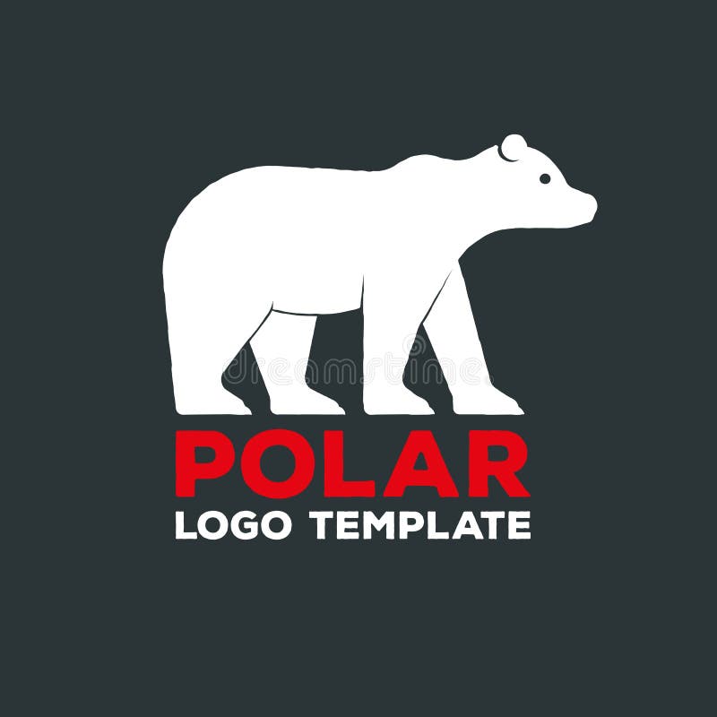 Modello Di Logo Con La Siluetta Dell'orso Polare Illustrazione ...