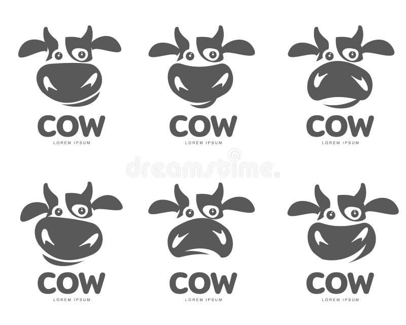 Modello Di Logo Della Mucca Illustrazione di Stock - Illustrazione di ...