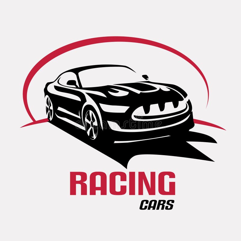 Modello Di Logo Di Simbolo Della Macchina Da Corsa, Siluetta Stilizzata ...