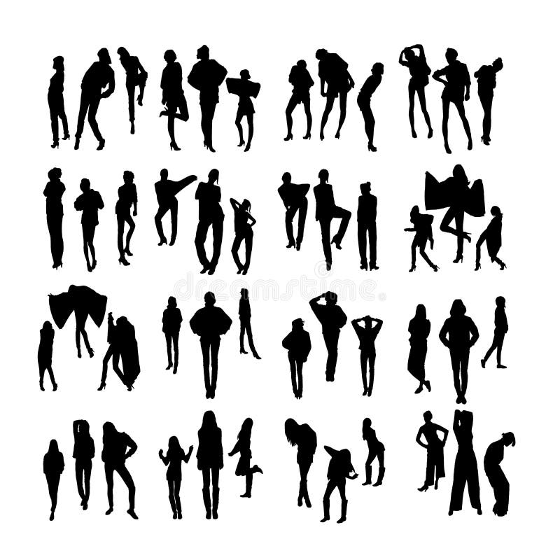 Silhouette Di Modelli Di Moda Vettoriali. Parte 2 Illustrazione ...
