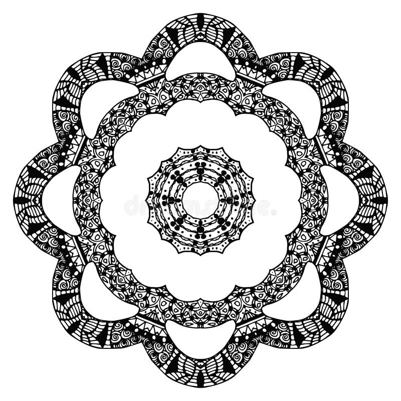 Modello Di Stile Dello Zentangle Del Fiore Illustrazione Vettoriale ...