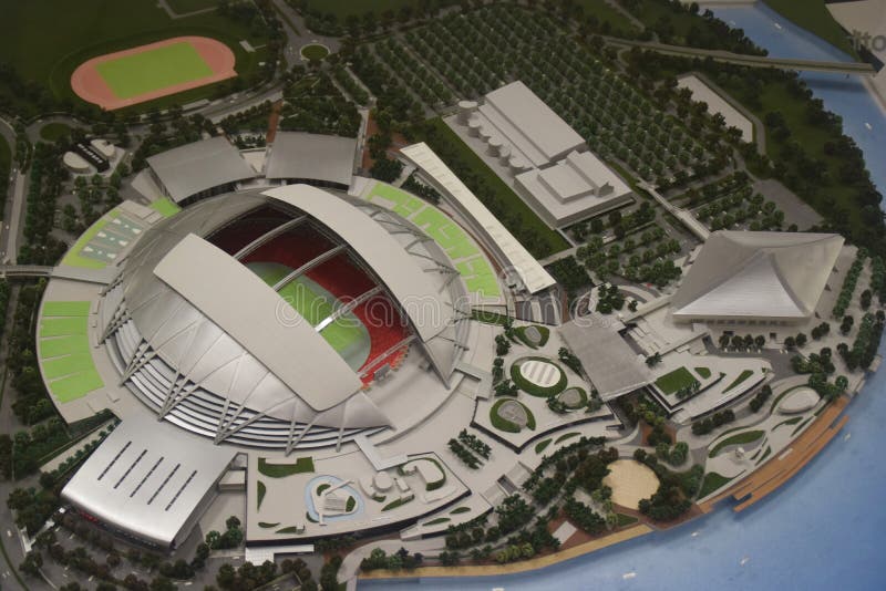 Modello Nazionale Display Dello Stadio Di Singapore Immagine Stock ...