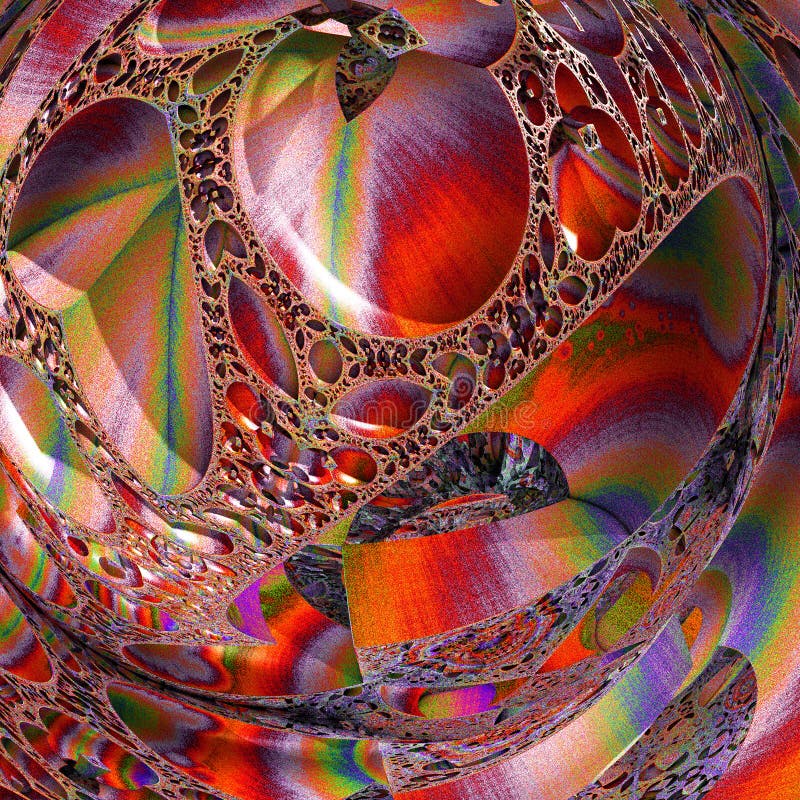 Modello Rosso Di Frattale 3D Della Sferoide Illustrazione di Stock ...