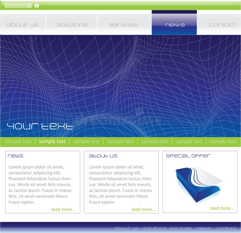 Modello Semplice Del Sito Web Illustrazione Vettoriale - Illustrazione ...