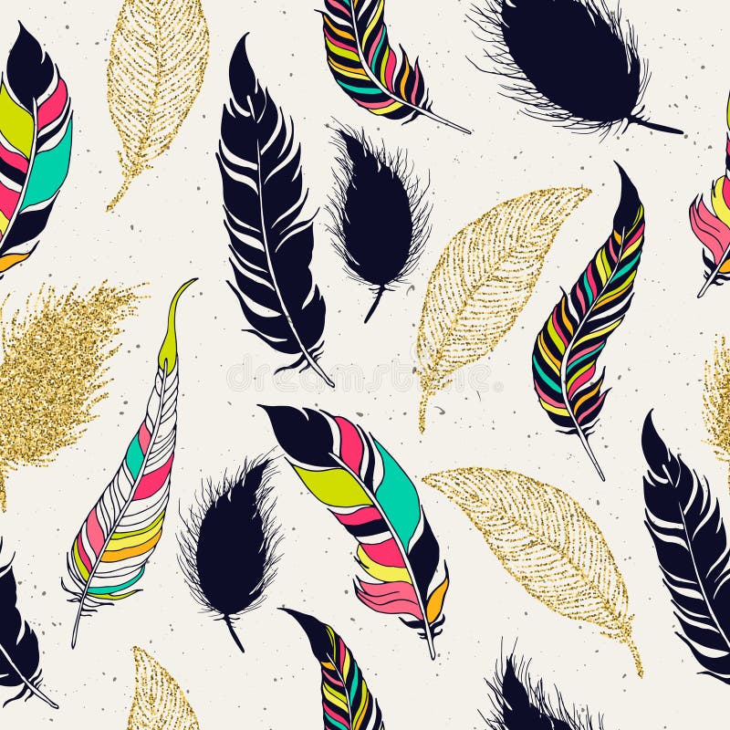 Modello Senza Cuciture Tribale Della Piuma Illustrazione Vettoriale ...