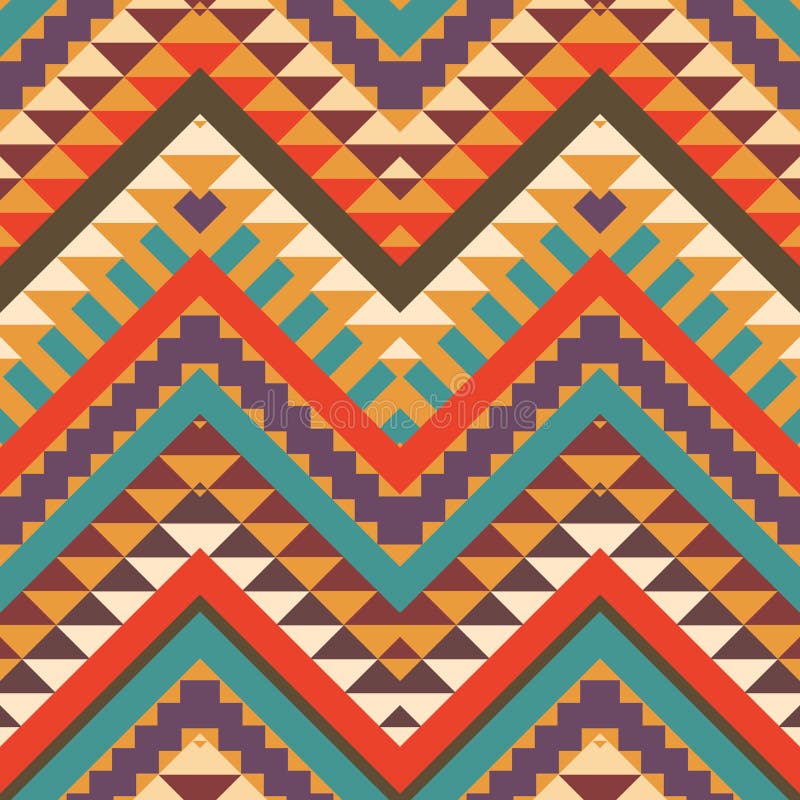 Ornamentos Aztecas Azules Y Negros Amarillos Rojos Coloridos Modelo ...