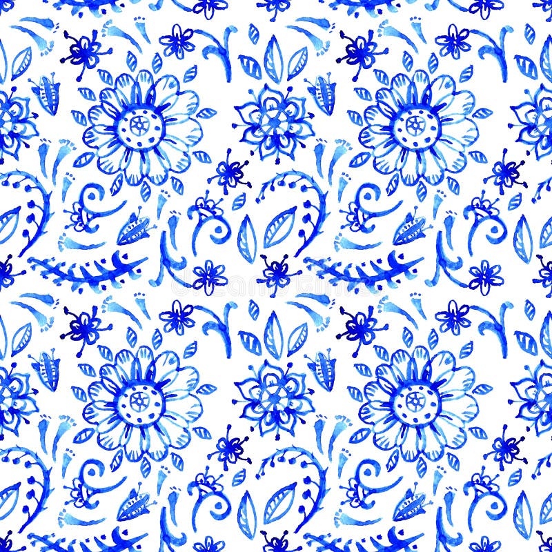 Modelo azul de la acuarela stock de ilustración. Ilustración de ...