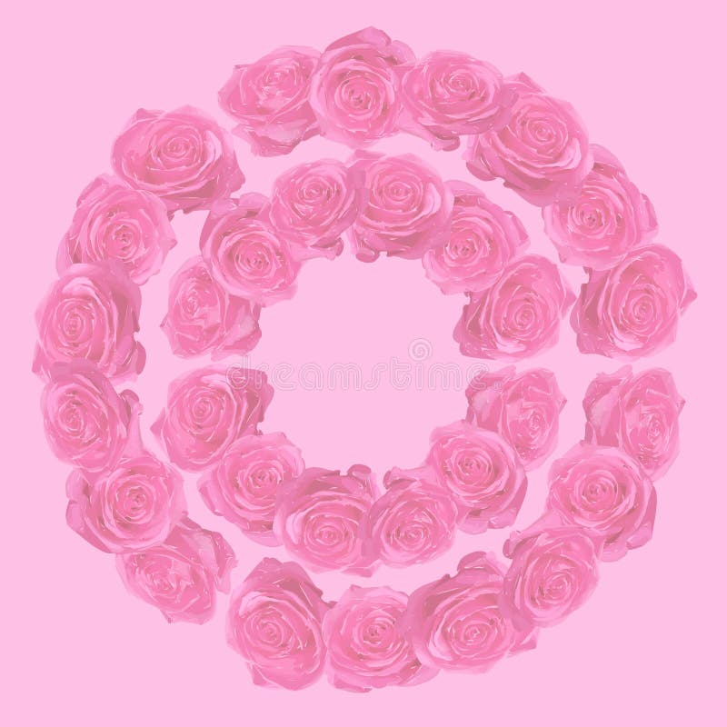 Modelo Circular Con Las Rosas Rosadas Ilustración del Vector ...